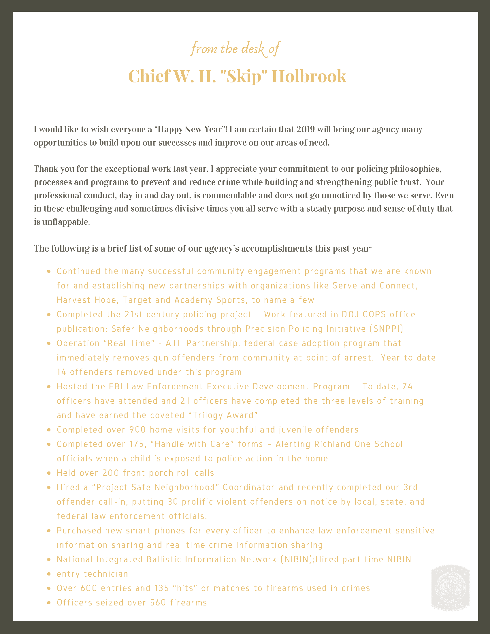 New Year Memo for the desk of Chief Holbrook_Page_1 – City of Columbia ...
